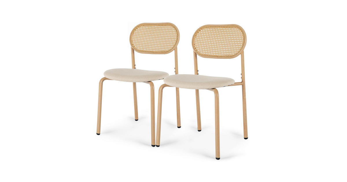 Fortuna Lai ESSZIMMERSTUHL 2er Set Rattan Metall Holzfarben jetzt nur ...