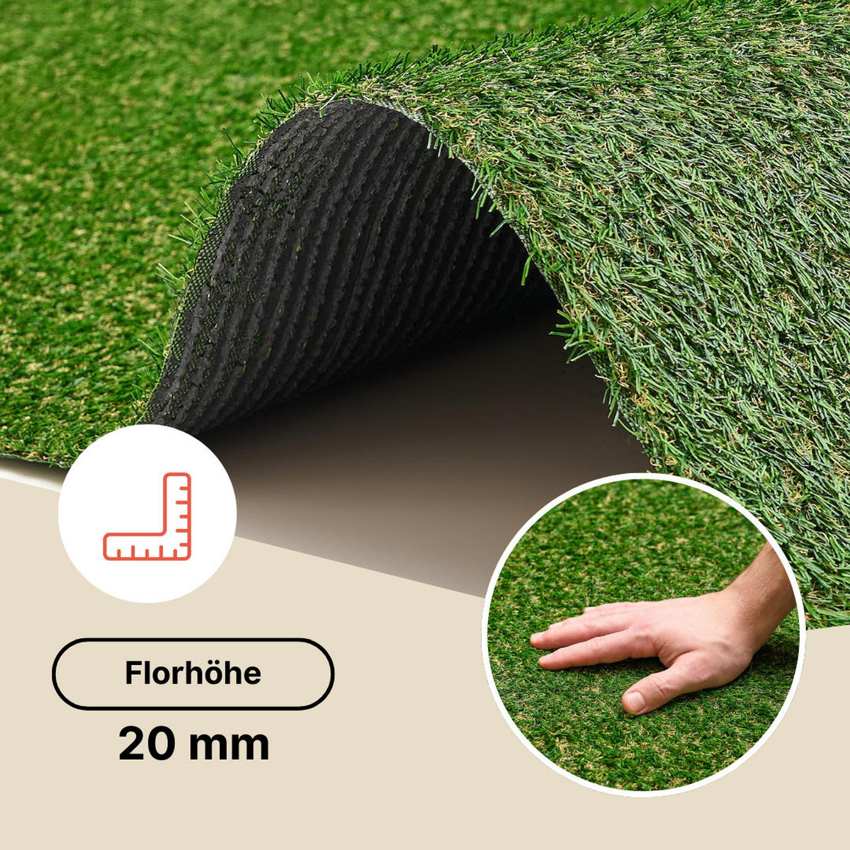 Tapiso KUNSTRASEN Canyoo 20 mm – Dichter Rasenteppich für Garten ...