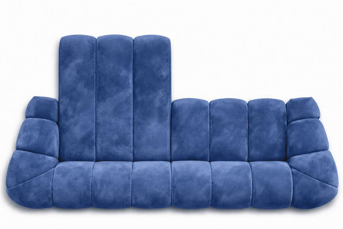 Kaiser Möbel ECKSOFA Modulare L-Form, Veloursstoff Bluvel, Tintenblau ...