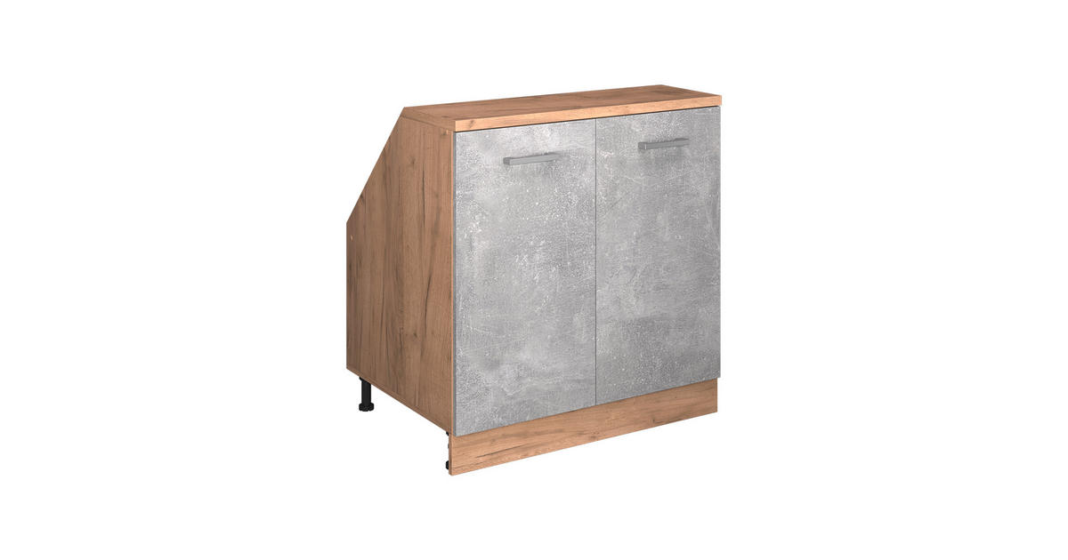 Vicco WARDROBE FOR SLOPING CEILING Rion Beton 80 x 81.6 cm se 2 dveřmi ...