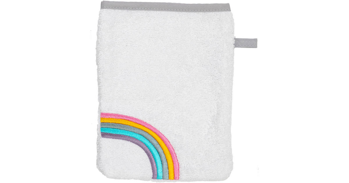 Smithy KINDER-WASCHHANDSCHUHE WOLKENWEICH REGENBOGEN WEISS jetzt nur ...