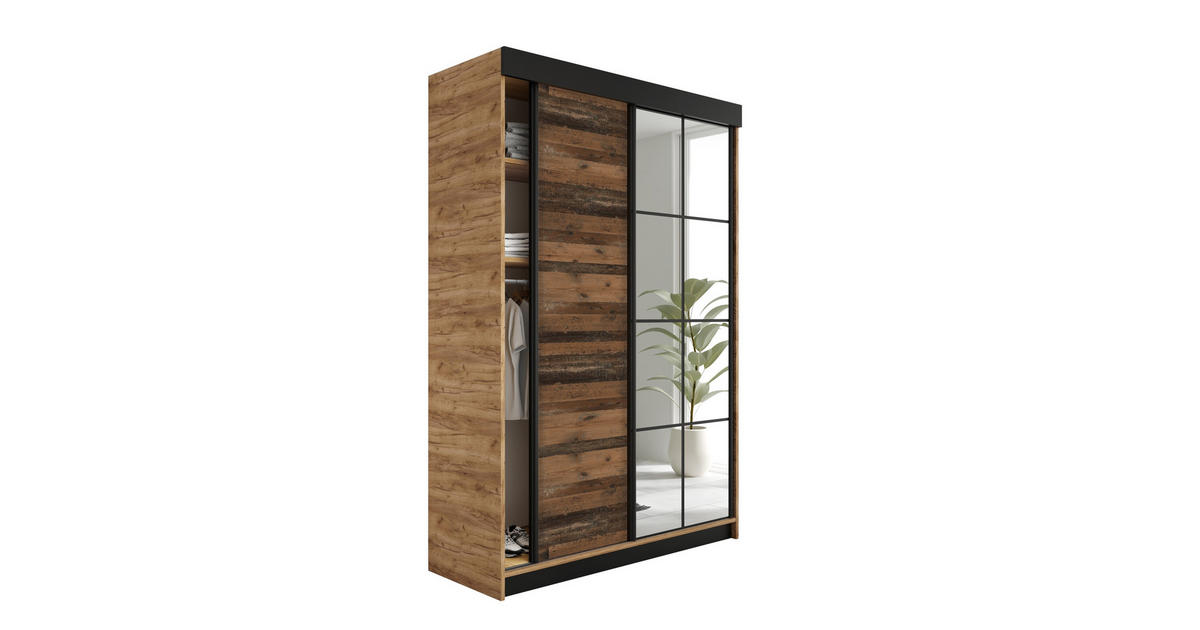 Kier Furniture POSUVNÁ ŠATNÍ SKŘÍŇ LAMARO 167x205x59cm - Dub Craft ...