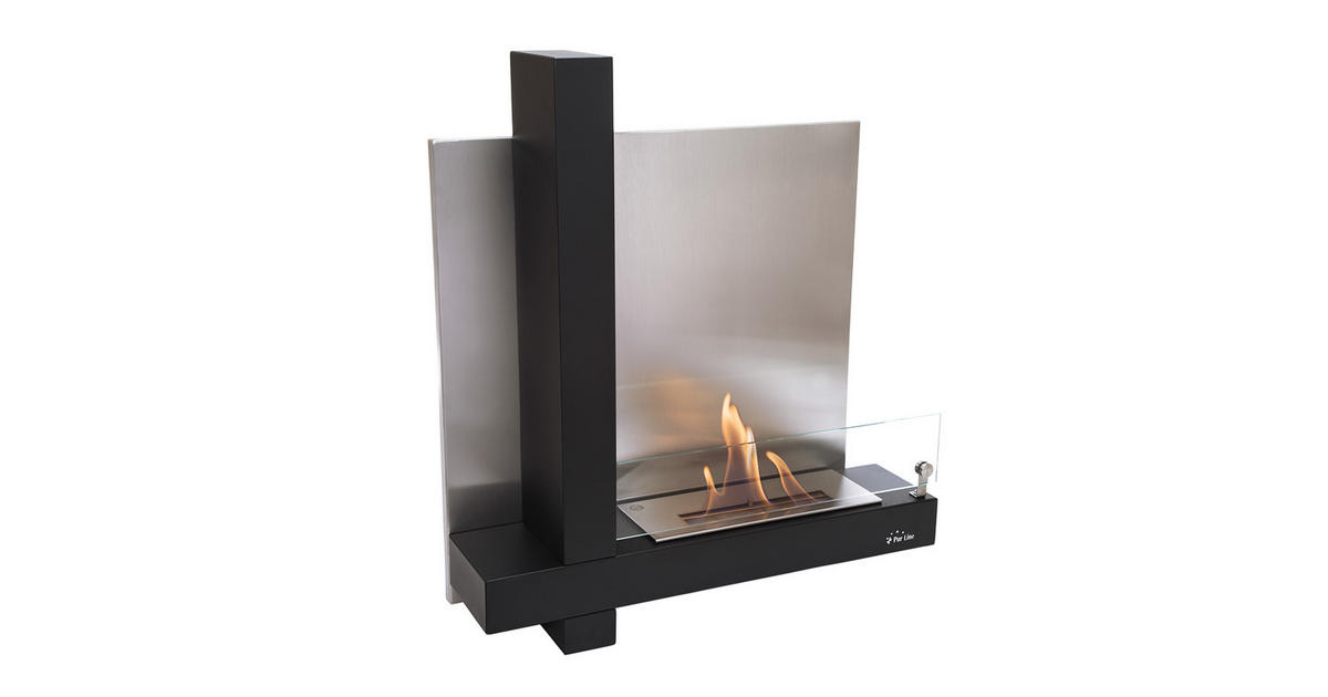 Purline BIOETHANOL-KAMIN Nero Wandmodell inklusive 1.2 L Brennblock ...