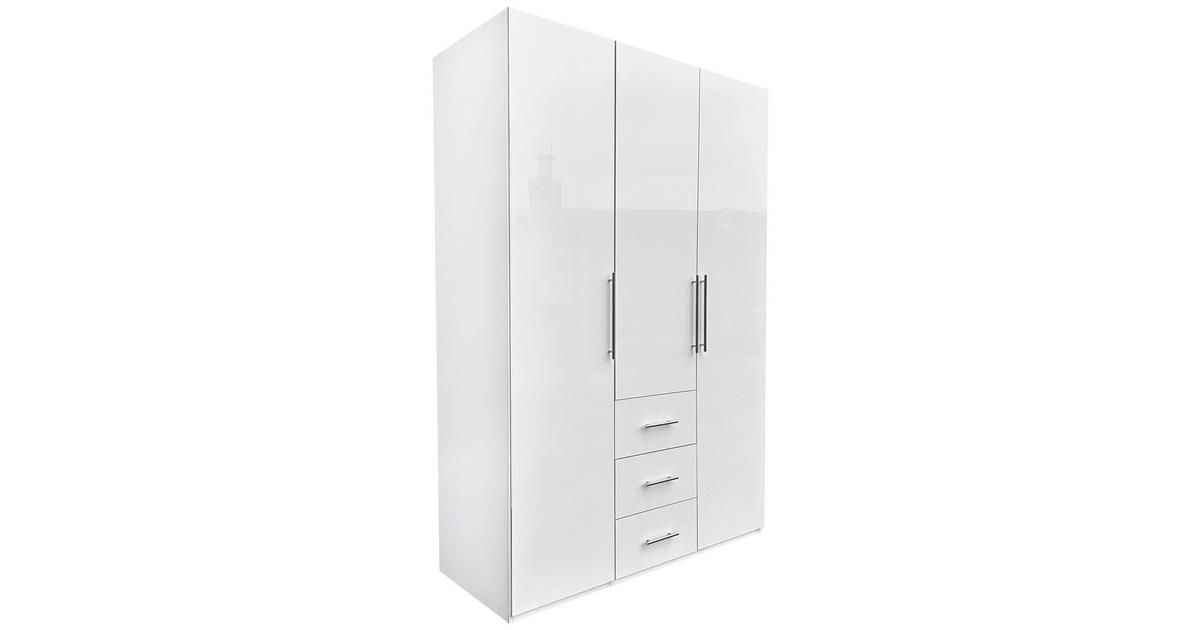 Dulap alb lucios 147/219/59cm – 3 uși 3 sertare