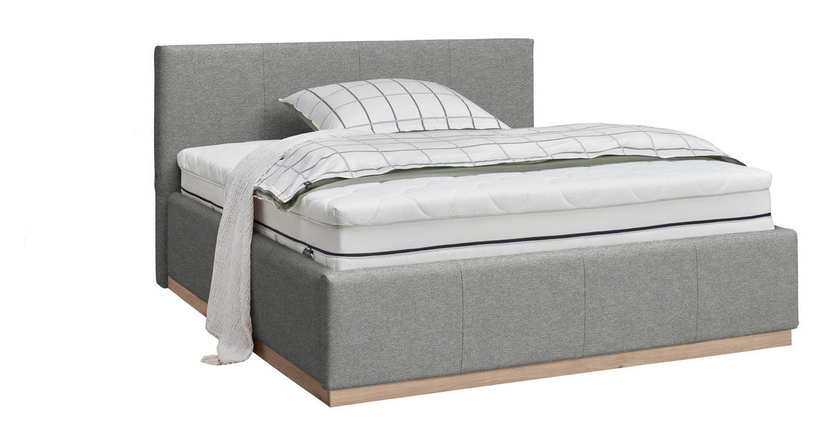 LOMOCO Polsterbett 200x200 cm Bettkasten Grau