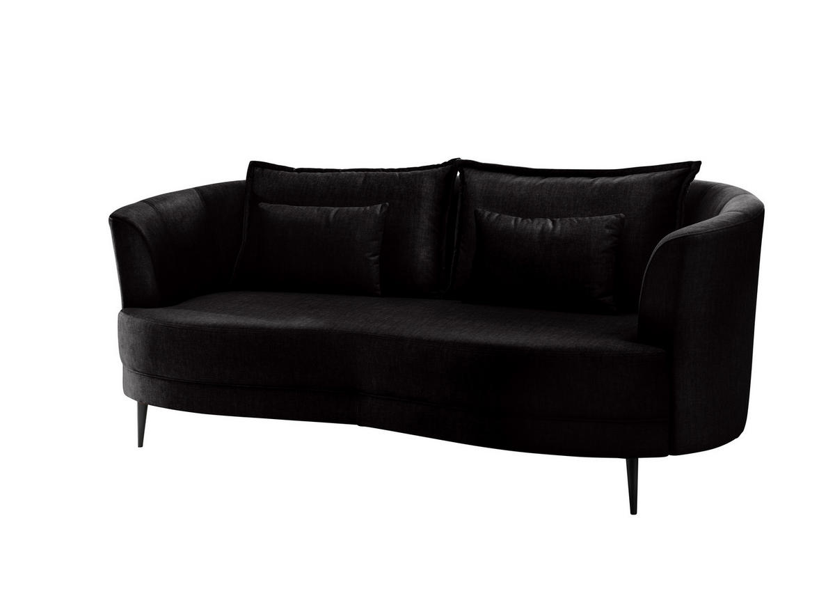 Black velour sofa store