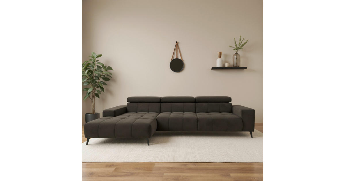 MID.YOU Ecksofa Mikrofaser Dunkelbraun kaufen